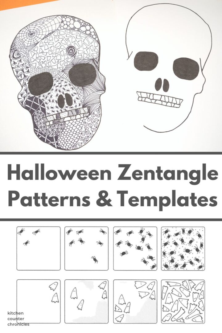 Halloween Zentangle Patterns and Halloween Zentangle Templates