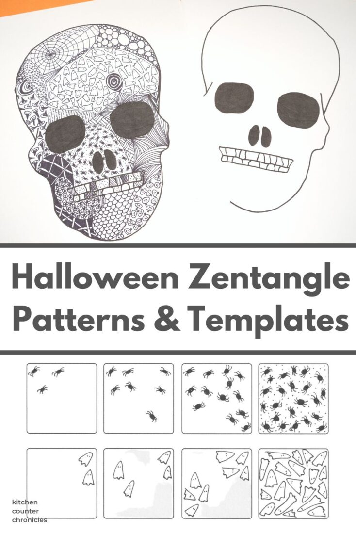 Halloween Zentangle Patterns and Halloween Zentangle Templates