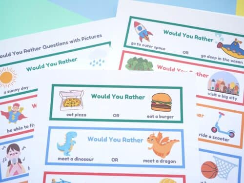 Would You Rather Questions with Pictures for Preschool and Kindergarten