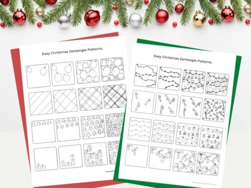 Easy Christmas Zentangle Patterns and Templates
