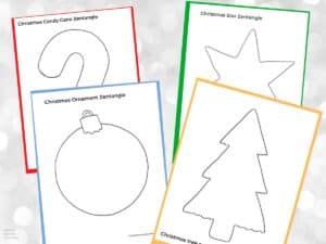 Easy Christmas Zentangle Patterns and Templates