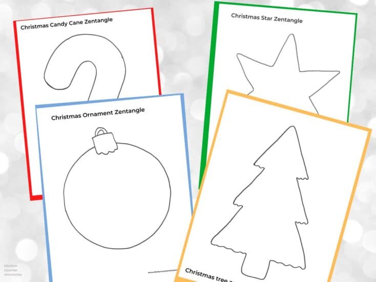 Easy Christmas Zentangle Patterns and Templates