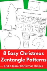 Easy Christmas Zentangle Patterns and Templates
