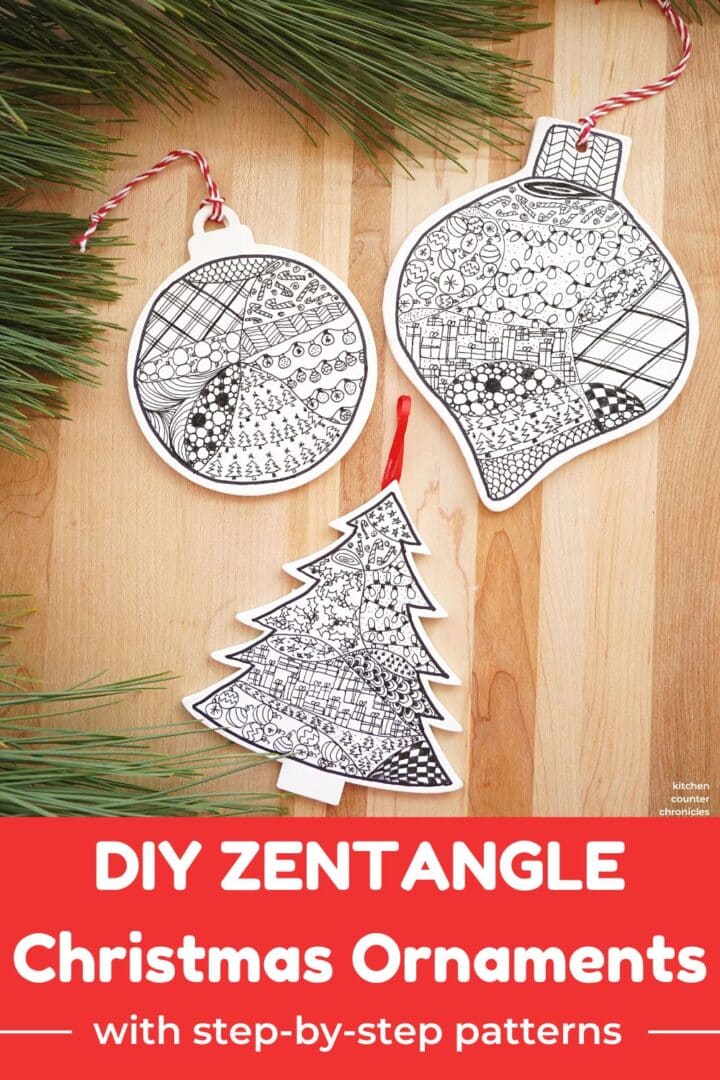 How to Make Zentangle Christmas Ornaments