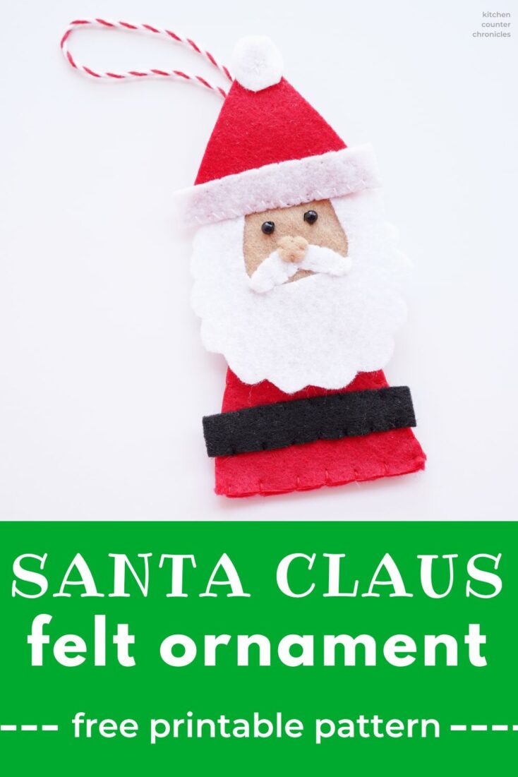 Super Cute DIY Felt Santa Ornament