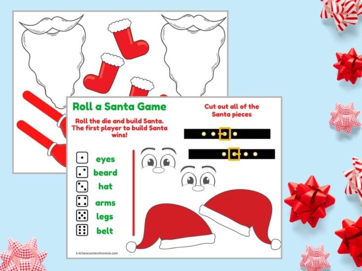 Printable Roll A Santa Game