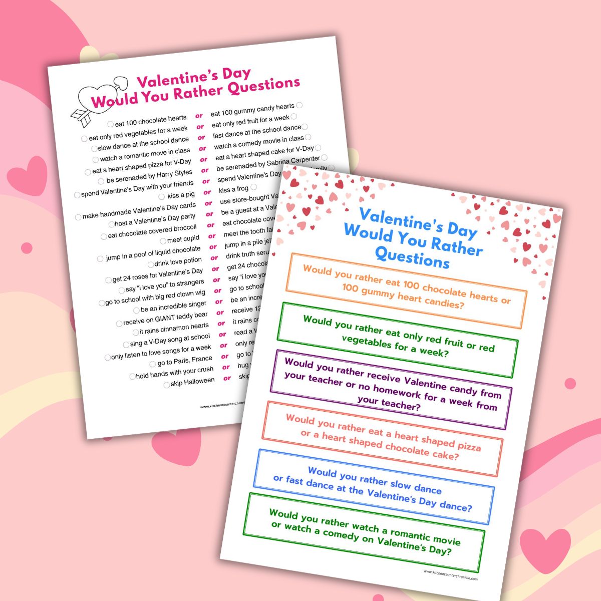 Silly Would You Rather Valentine's Day Questions for kids