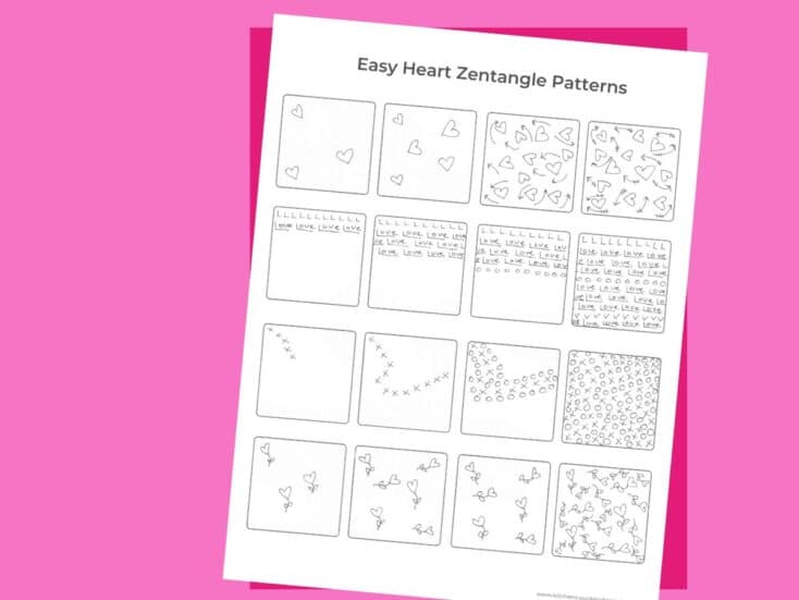Zentangle Heart Patterns Step by Step