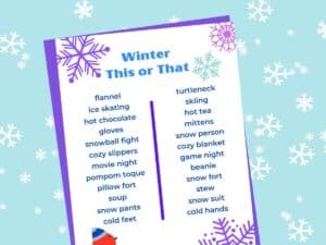 Winter This or That Instagram Template and Printable