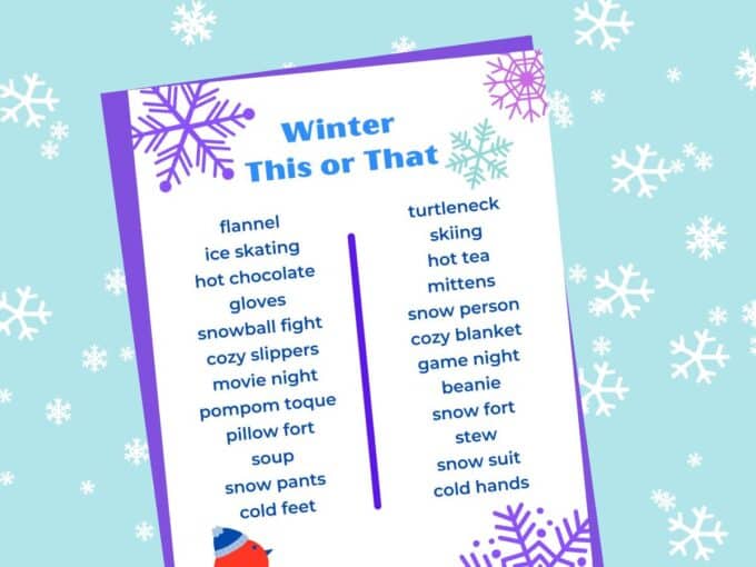 Winter This or That Instagram Template and Printable