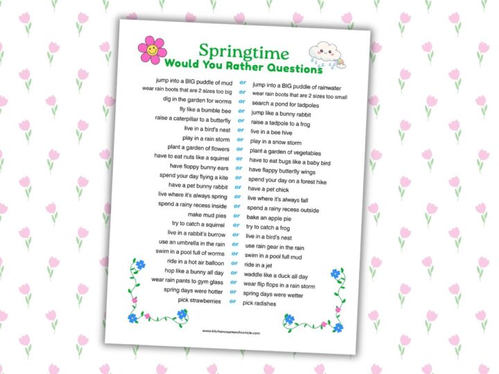 Funny Spring Would You Rather Questions for Kids
