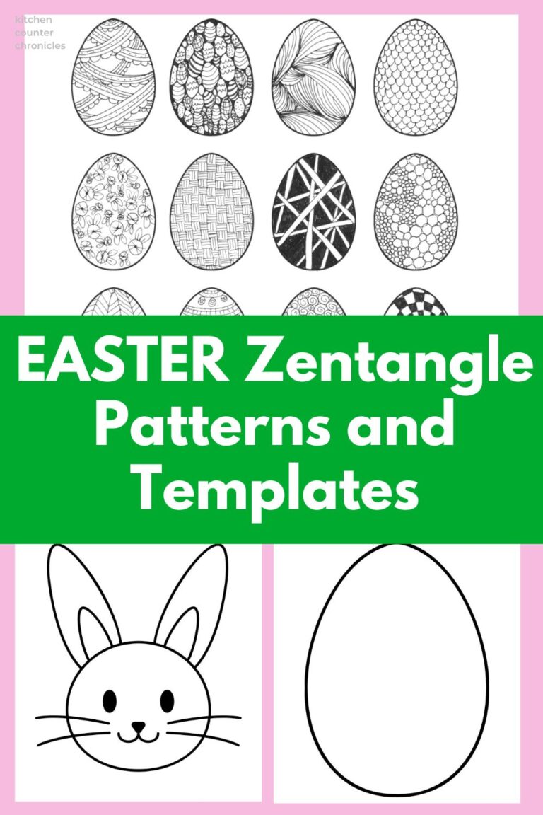 Easy Easter Zentangle Patterns and Easter Egg Templates