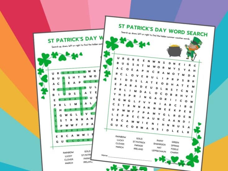 Free St. Patrick's Day Printable Word Games for Kids