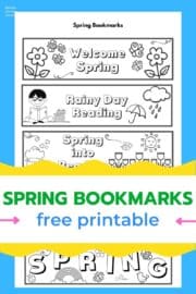 Printable Spring Bookmarks to Color