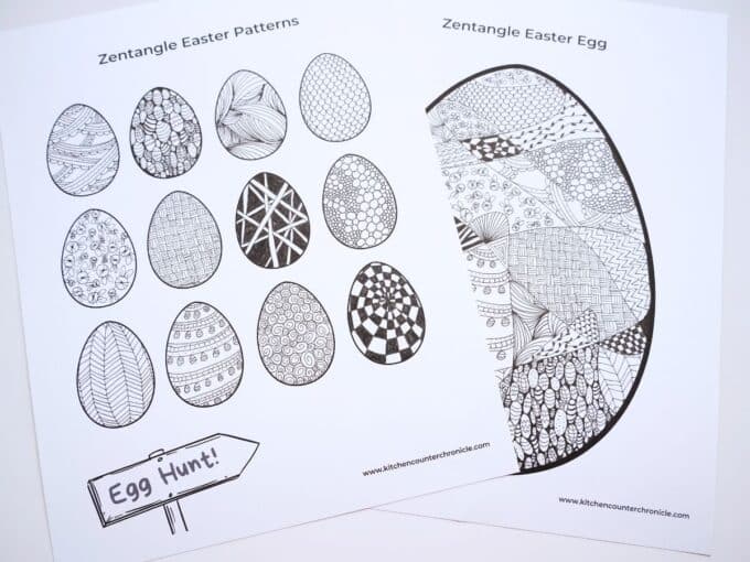Easy Easter Zentangle Patterns and Easter Egg Templates
