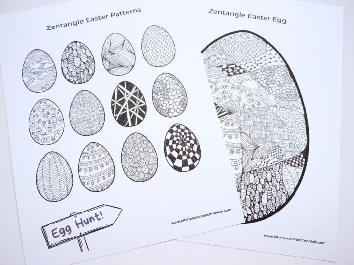 Easy Easter Zentangle Patterns and Easter Egg Templates
