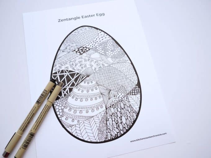 Easy Easter Zentangle Patterns and Easter Egg Templates