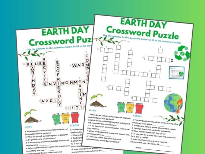 Earth Day Activity - Earth Day Crossword Puzzle