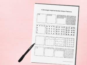 4 Zentangle Basket Weave Patterns