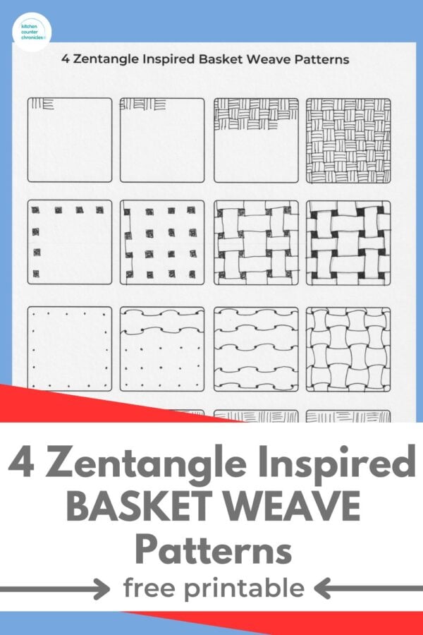 4 Zentangle Basket Weave Patterns