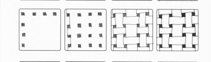 4 Zentangle Basket Weave Patterns