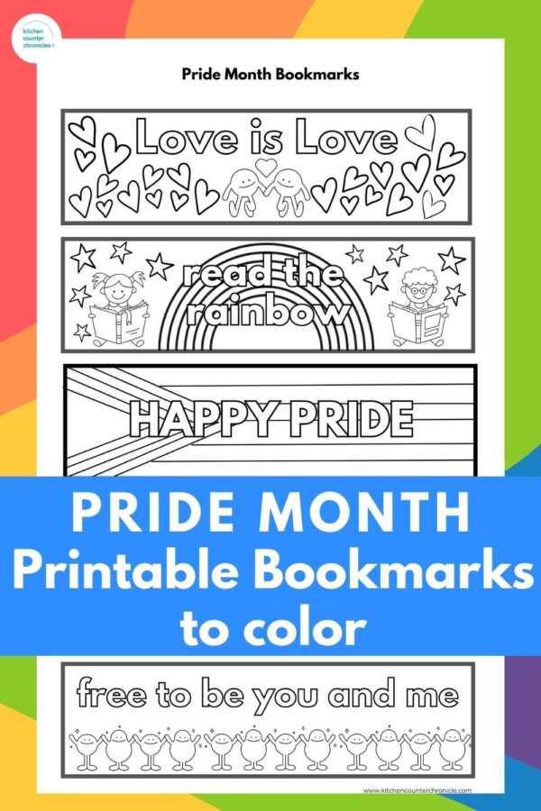 Printable Pride Bookmarks to Color