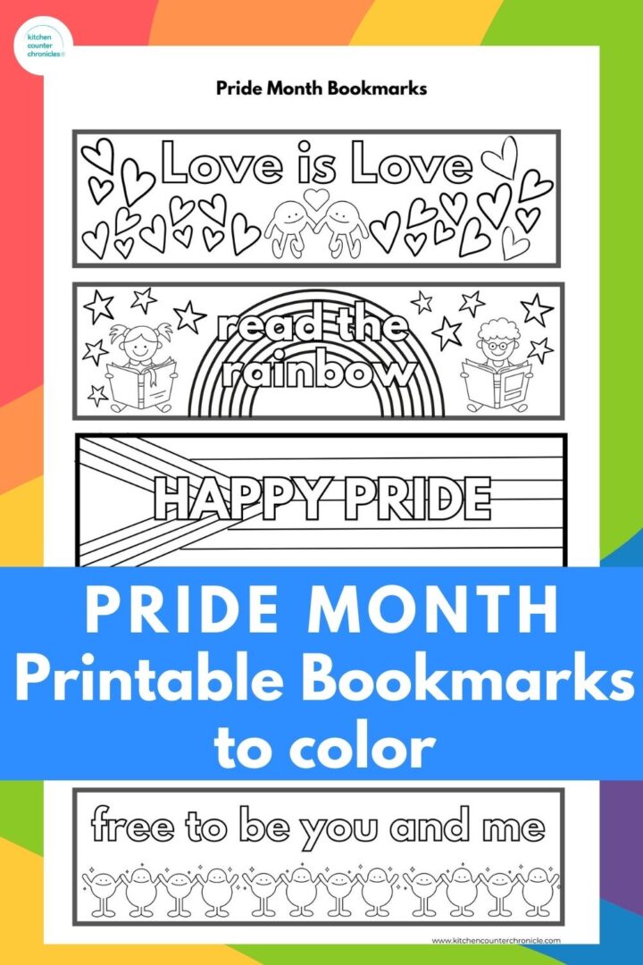 Printable Pride Bookmarks to Color