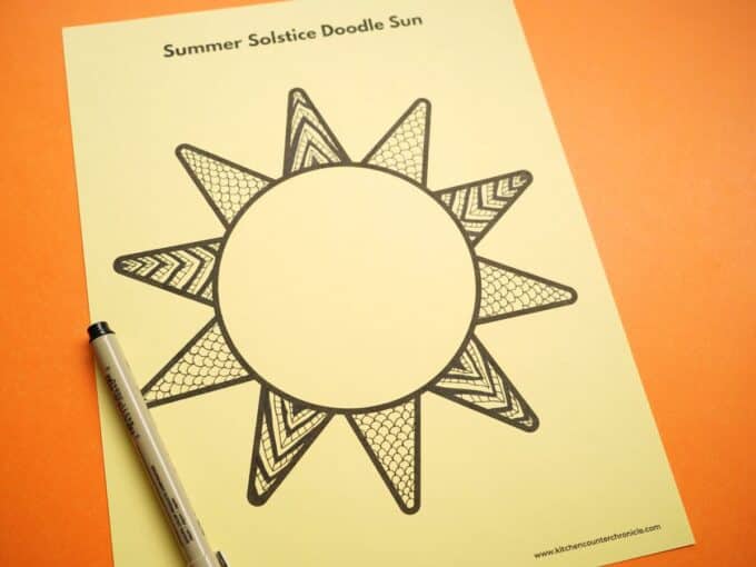 Summer Sun Zentangle Patterns and Template