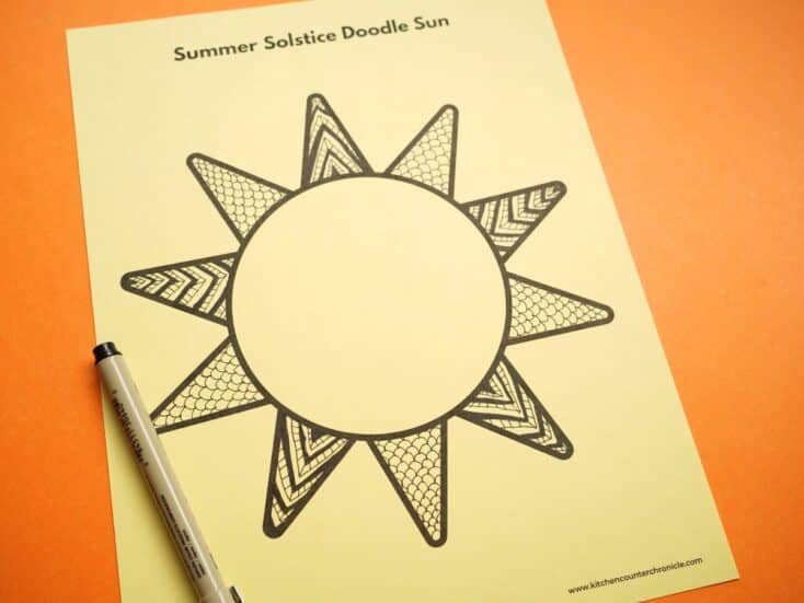 Summer Sun Zentangle Patterns and Template