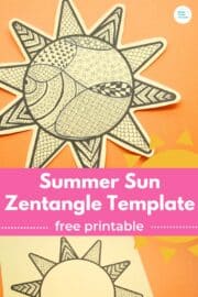 Summer Sun Zentangle Patterns and Template
