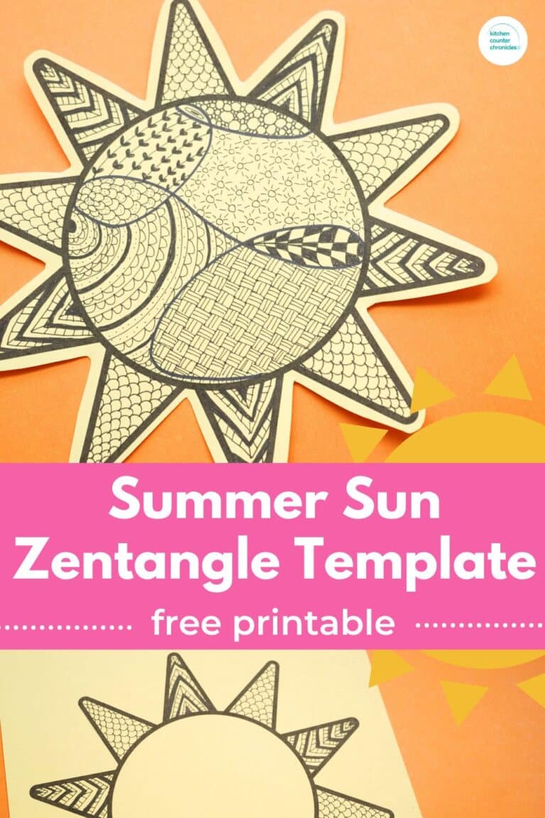 Summer Sun Zentangle Patterns and Template