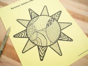 Summer Sun Zentangle Patterns and Template
