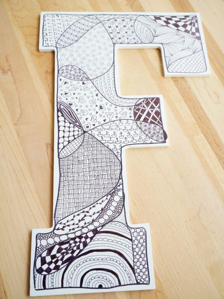 Tween Wall Art - Zentangle Initial