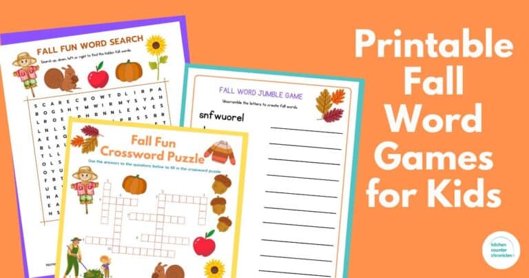 Fall Printable Games and Activities for Kids