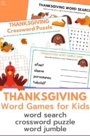 Thanksgiving Word Games for Kids