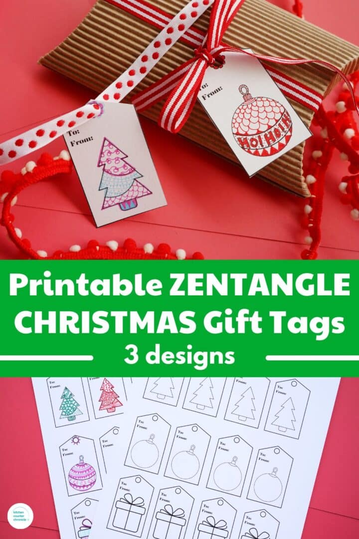Printable Christmas Zentangle Gift Tags