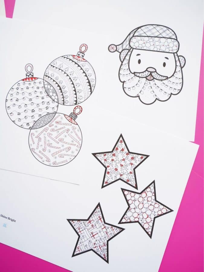 4 Zentangle Christmas Cards to Print and Share