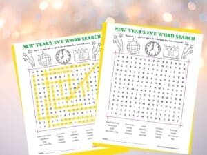 3 Printable New Years Word Games for Kids