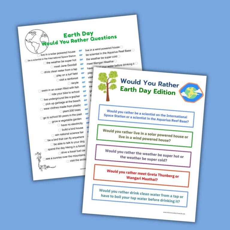 Earth Day Would You Rather Questions for Kids