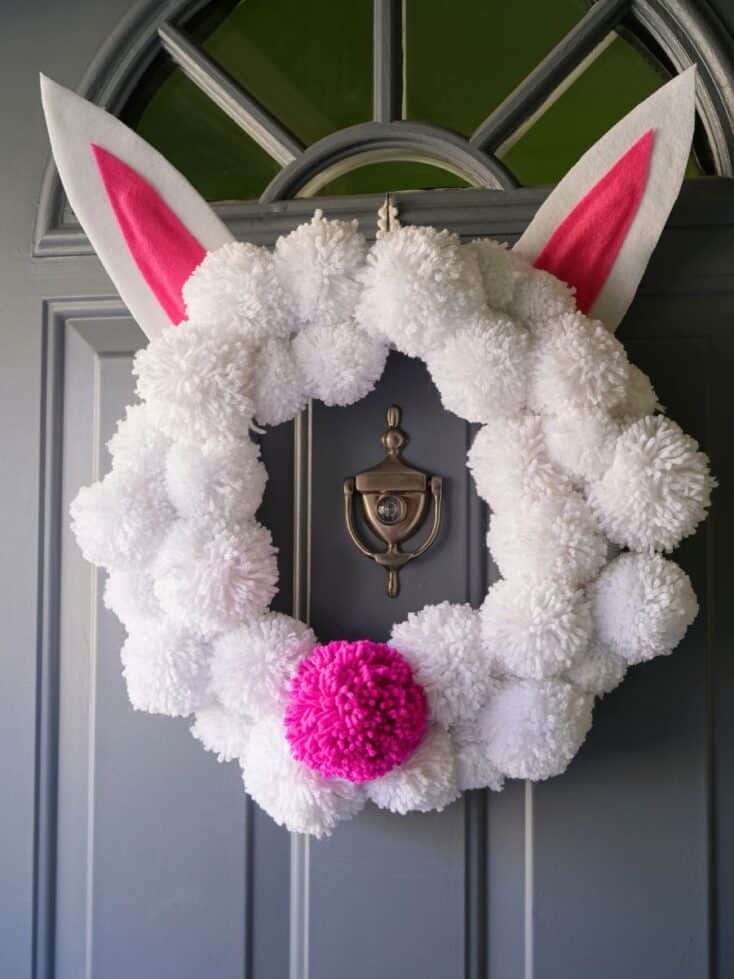 Cute Easter Pom Pom Wreath
