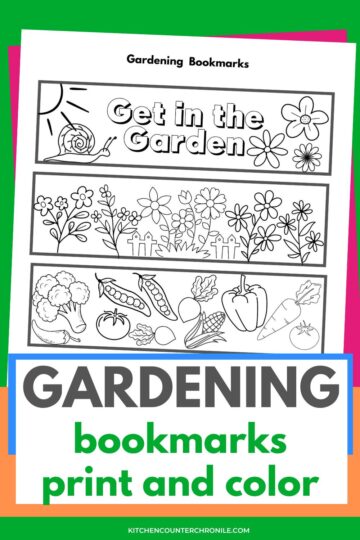 Printable Garden Bookmarks to Color