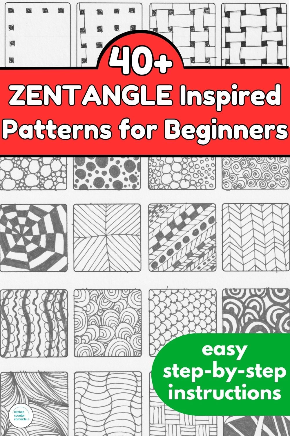 40+ Easy Zentangle Patterns for Beginners and Kids
