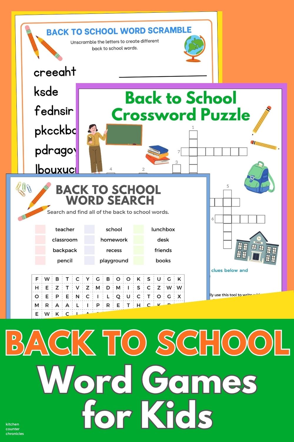 Back to School Word Games for Kids