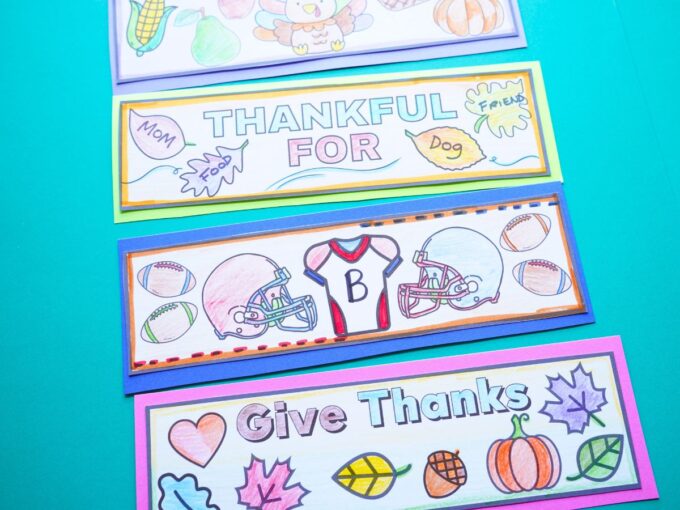 Thanksgiving Bookmarks to Color