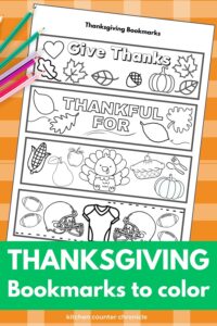 Thanksgiving Bookmarks to Color