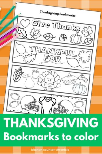 Thanksgiving Bookmarks to Color