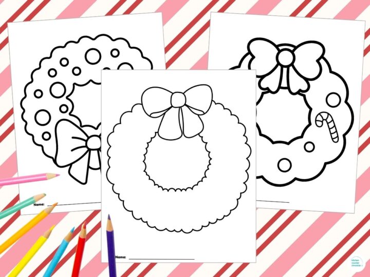 Printable Christmas Wreath Coloring Pages