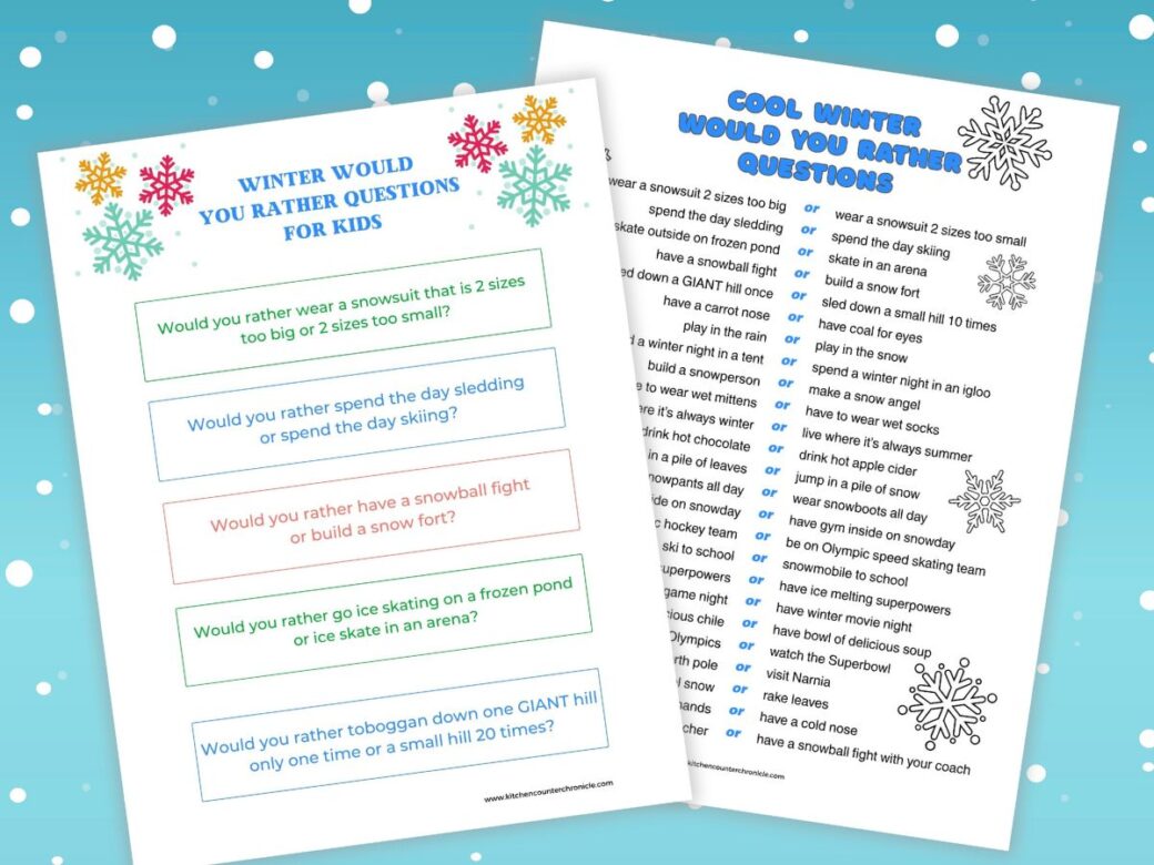 Cool Winter Would You Rather Questions for Kids