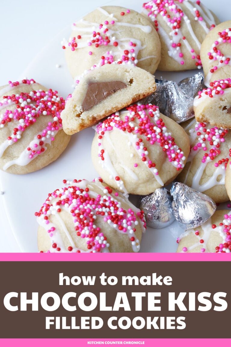 Valentine's Day Chocolate Kiss Filled Cookies