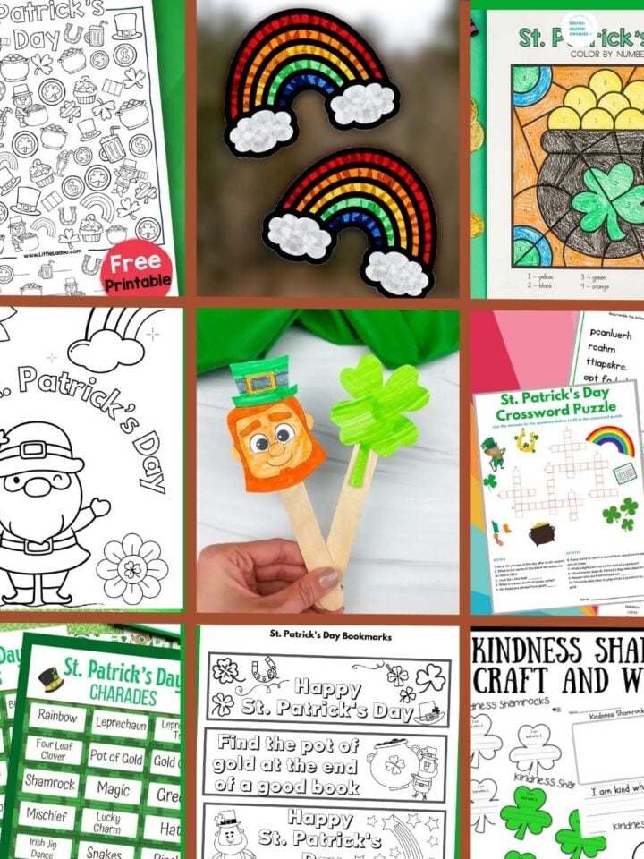 Free St. Patrick's Day Printable Bookmarks to Color for Kids